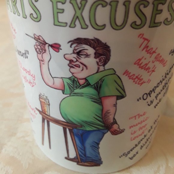 Current | Accents | Desk Top Mini Dart Board Game Darts Excuses Mug Set ...